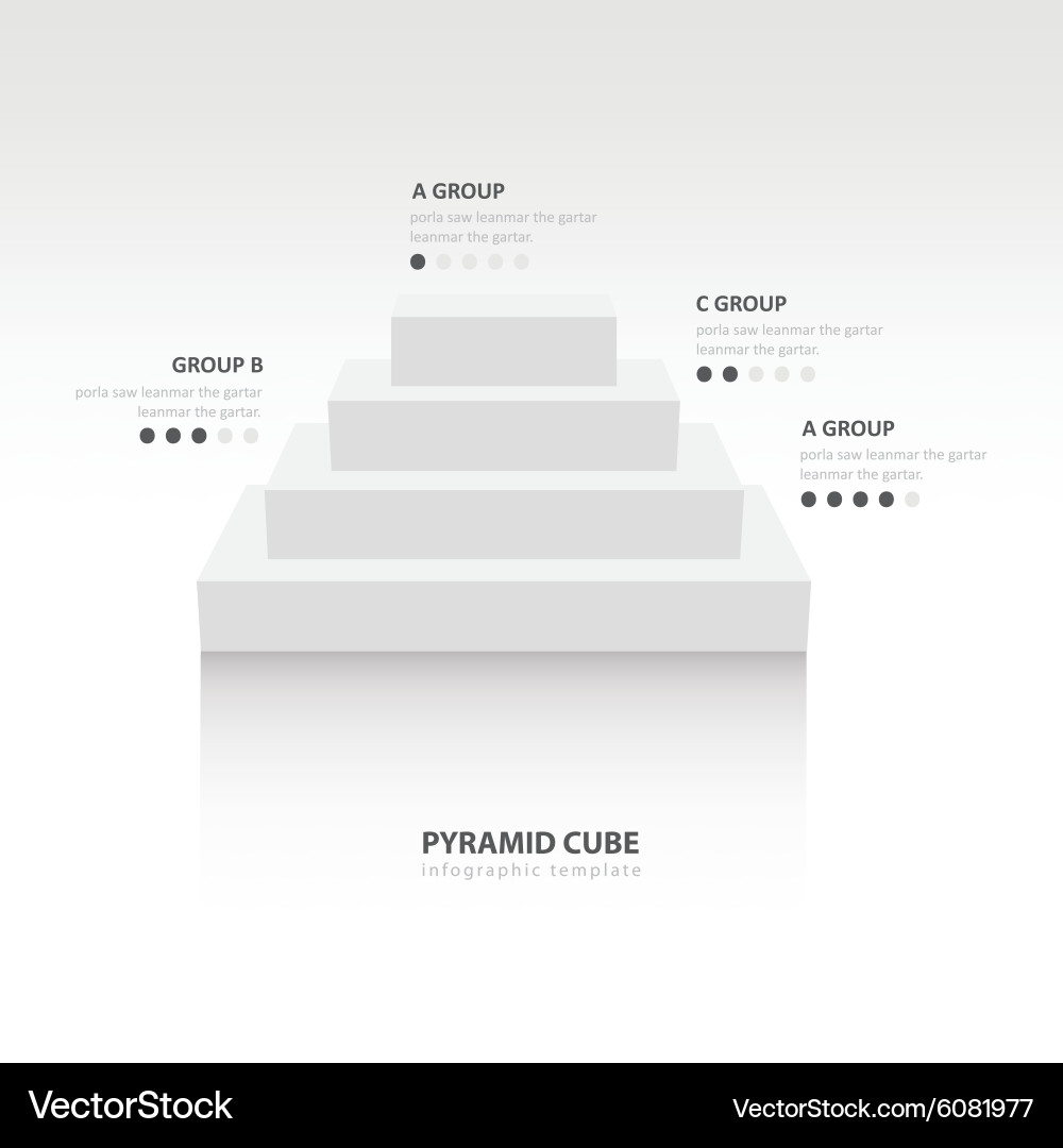Business infographics pyramid cube white color Vector Image