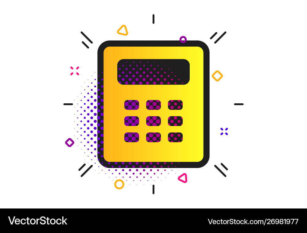 Calculator sign icon bookkeeping symbol Royalty Free Vector