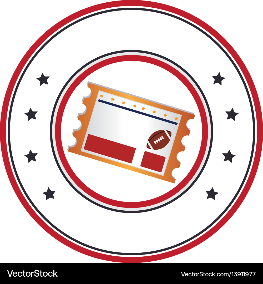 Circular frame with football match ticket Vector Image