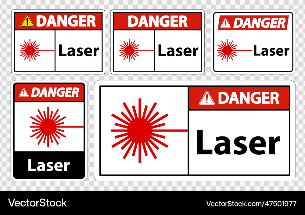 Danger laser symbol sign symbol sign isolate Vector Image