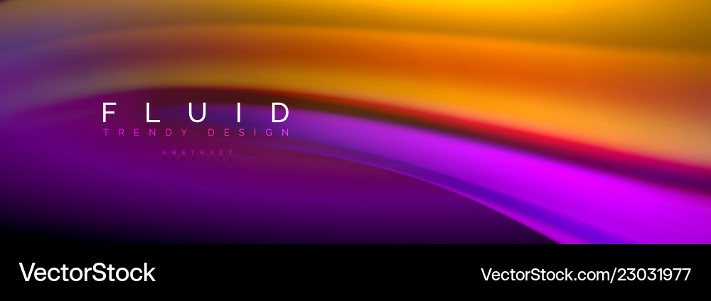 Fluid color wave line background trendy abstract Vector Image