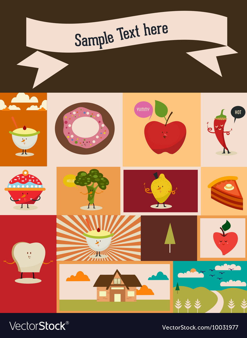 Food elements Royalty Free Vector Image - VectorStock