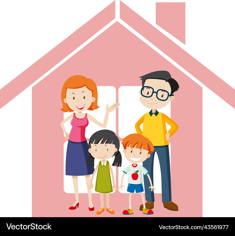 Happy family home icon Royalty Free Vector Image