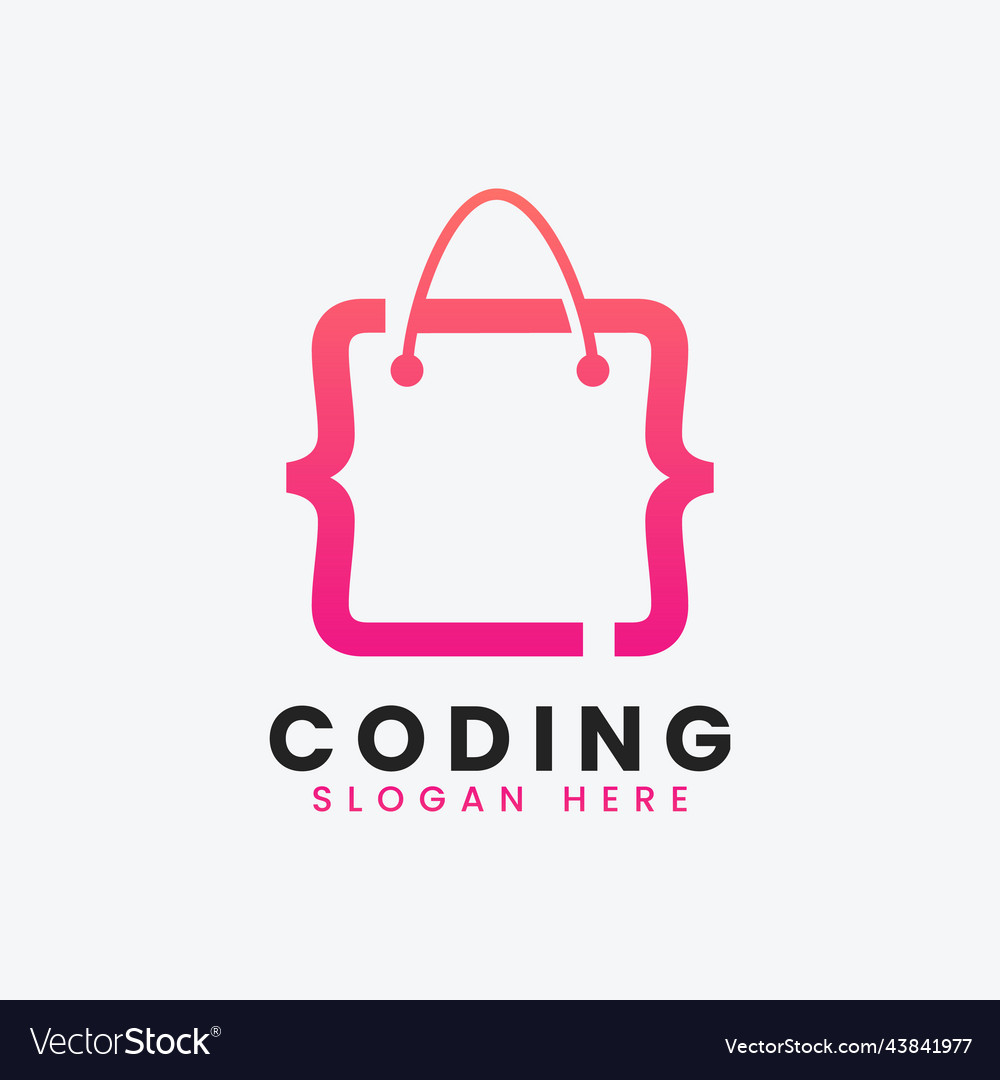 Modern Computer Programming Coding Logo Design Vector Image