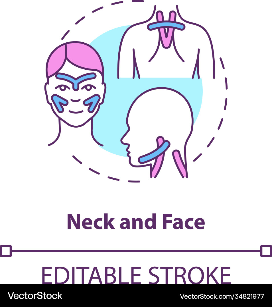 Neck and face concept icon Royalty Free Vector Image