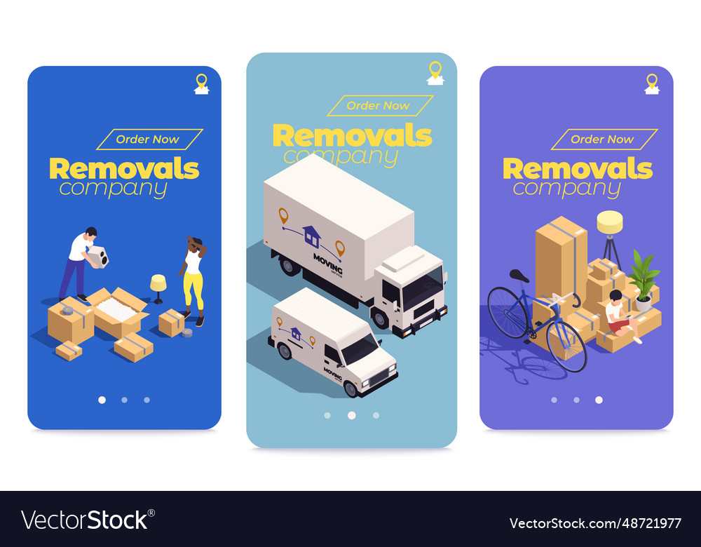 Relocation service set Royalty Free Vector Image