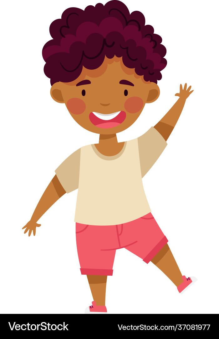 Smiling african american character greeting Vector Image