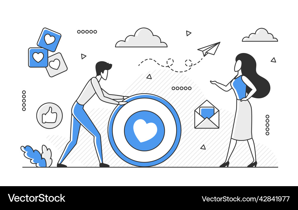 Social media message like reaction Royalty Free Vector Image