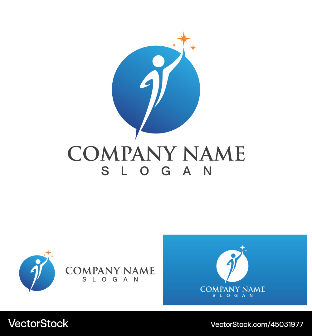 Star people logo design community logo Royalty Free Vector