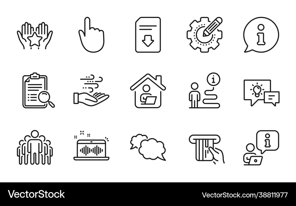 Technology icons set included icon as hand click Vector Image