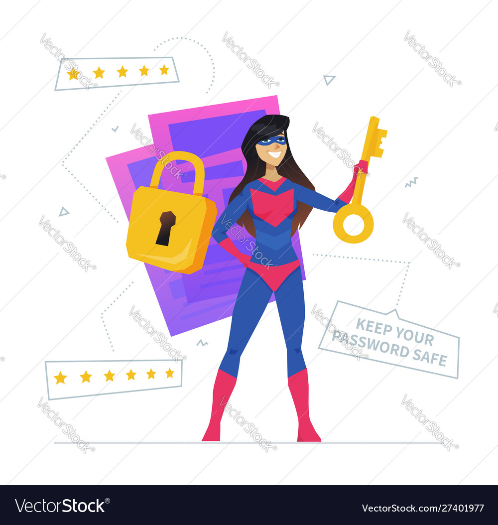 User Verification Metaphor Flat Design Style Vector Image