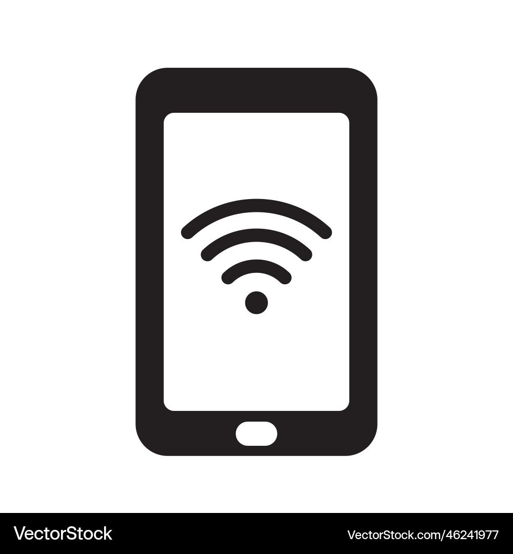 Wifi symbol in smartphone screen connect Vector Image