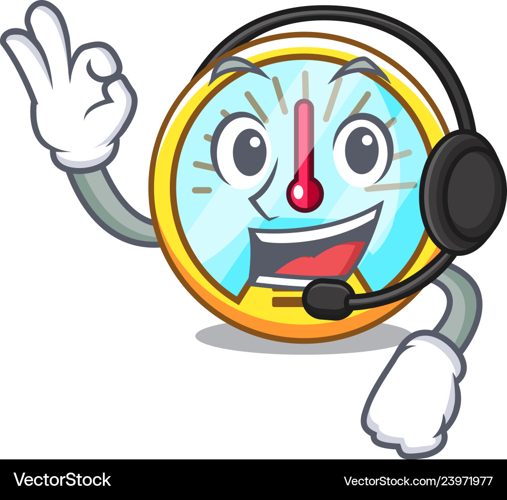 With headphone speedometer on a in cartoon Vector Image