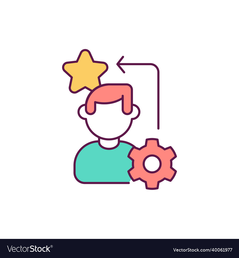 Work productivity rgb color icon Royalty Free Vector Image