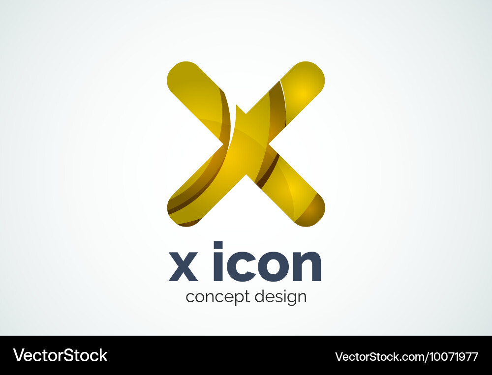 X cross logo template rotated plus medical Vector Image