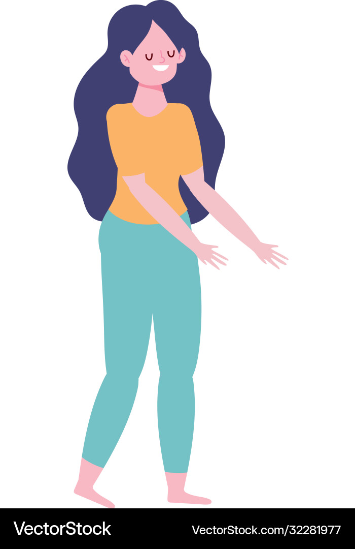 Young woman character standing isolated design Vector Image