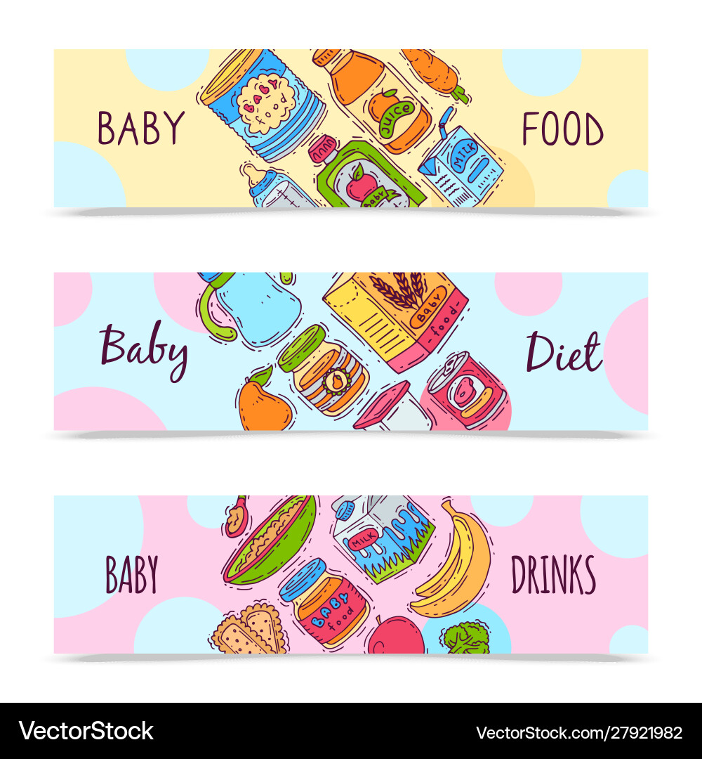 Baby formula food puree Royalty Free Vector Image