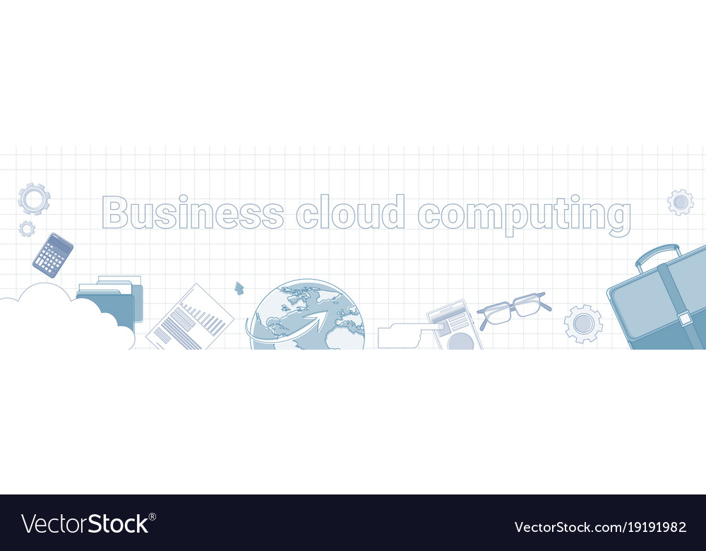 Business cloud computing word on squared Vector Image