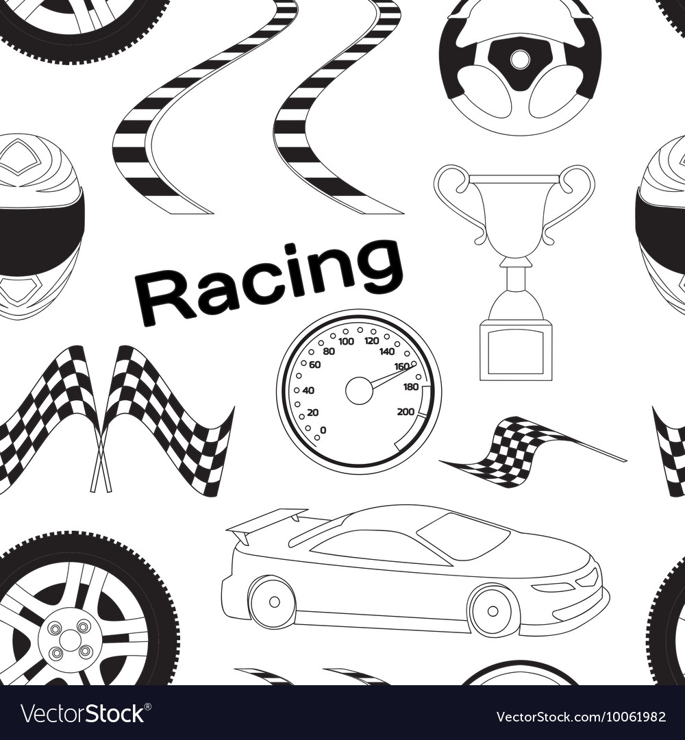 Car racing pattern Royalty Free Vector Image - VectorStock