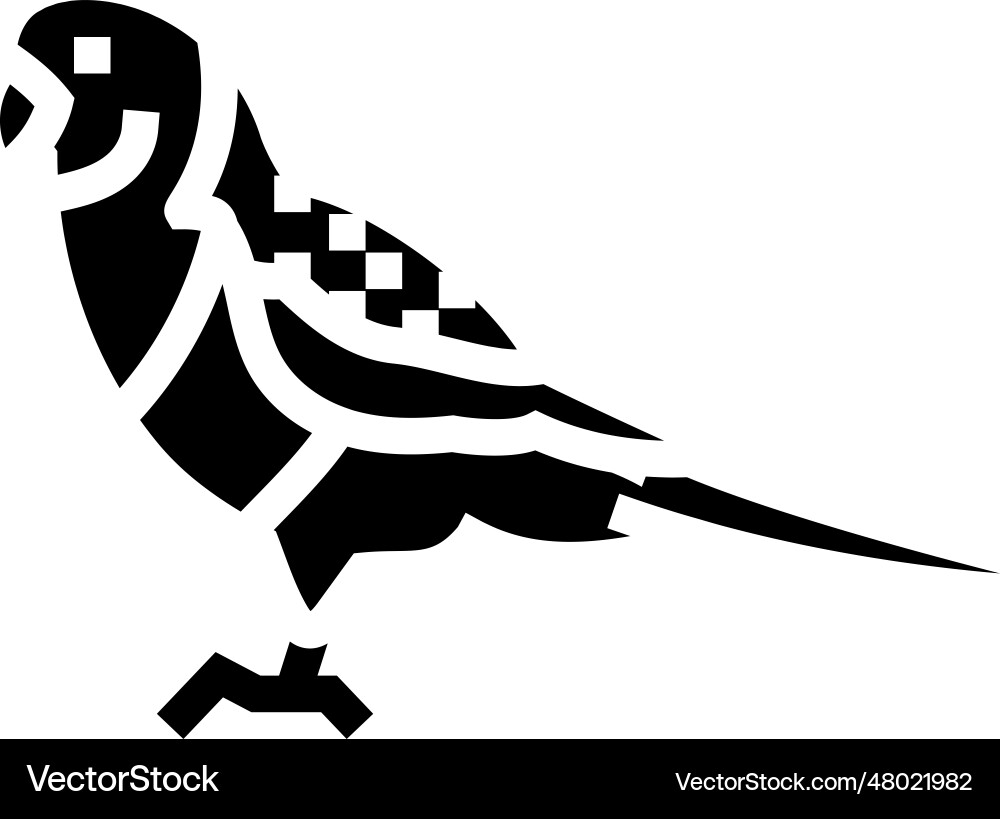 Eastern rosella parrot bird glyph icon Royalty Free Vector