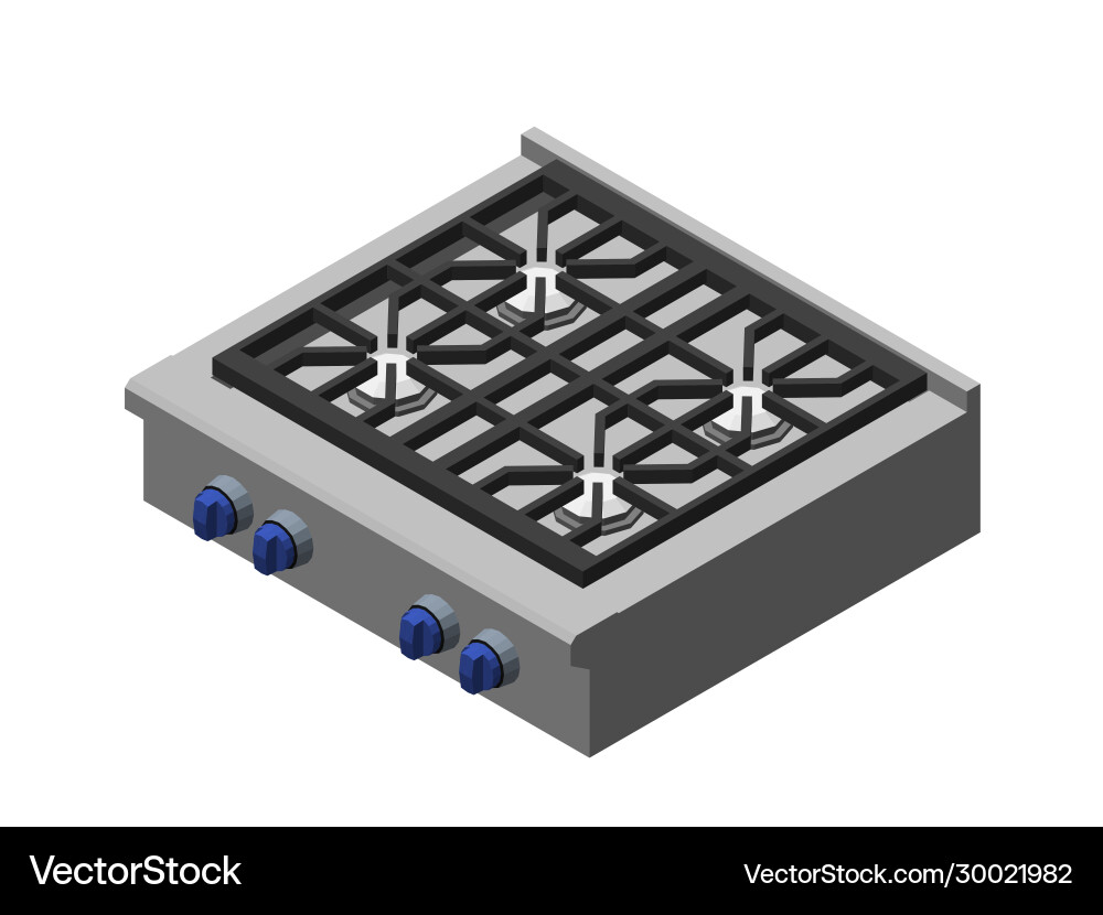 Gas stove isolated on white background 3d Vector Image