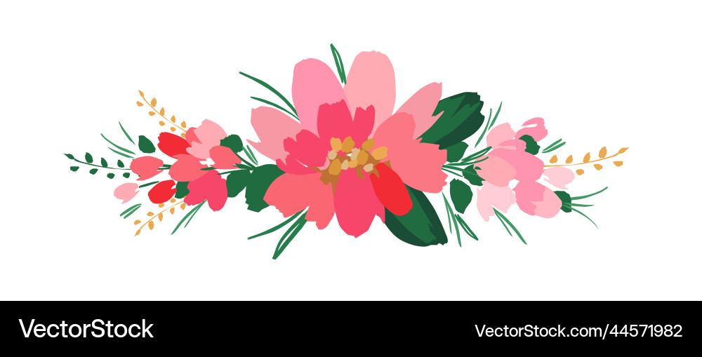 Isolated floral design with cute flowers Vector Image