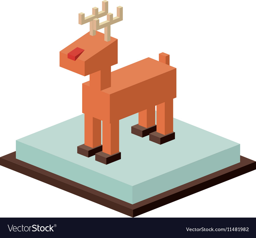 Isometric christmas deer design Royalty Free Vector Image