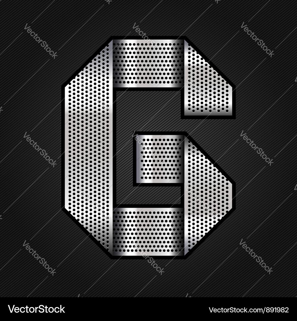 Letter metal chrome ribbon - G Royalty Free Vector Image