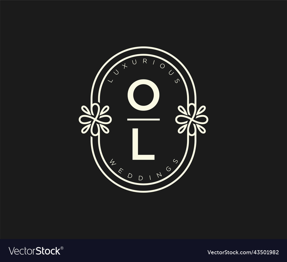 Ol initials letter wedding monogram logos Vector Image