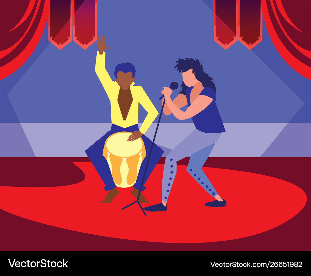 People musicians concert event design Royalty Free Vector