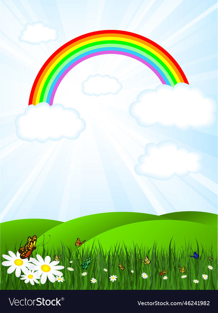 Rainbow sky Royalty Free Vector Image - VectorStock