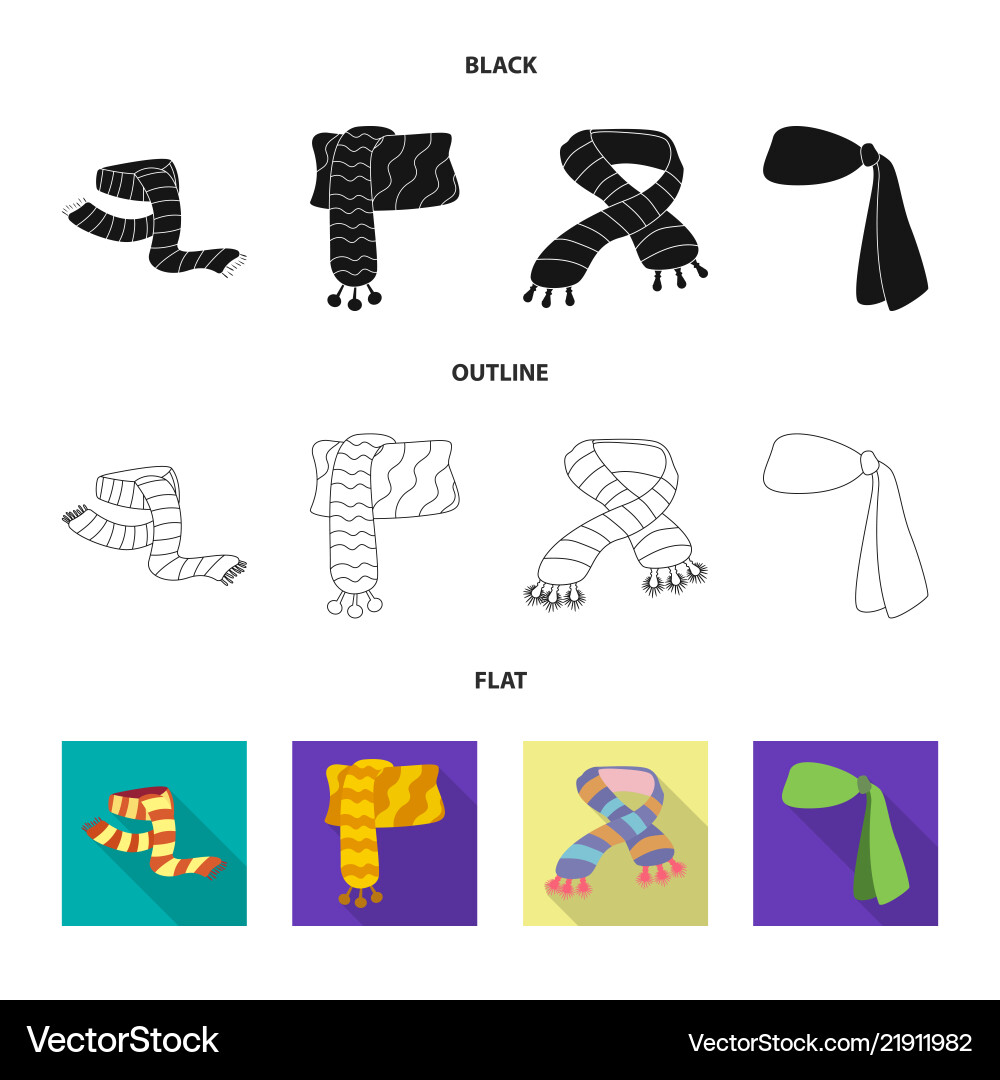 Scarf and shawl symbol set Royalty Free Vector Image