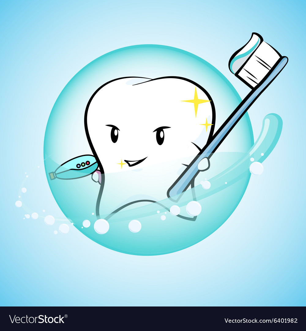 Tooth single standing pose Royalty Free Vector Image