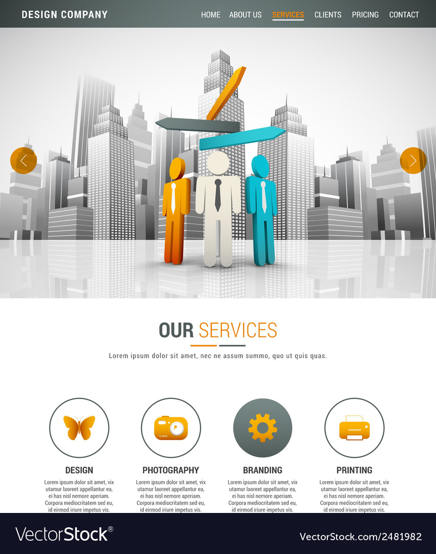 Website template Royalty Free Vector Image - VectorStock