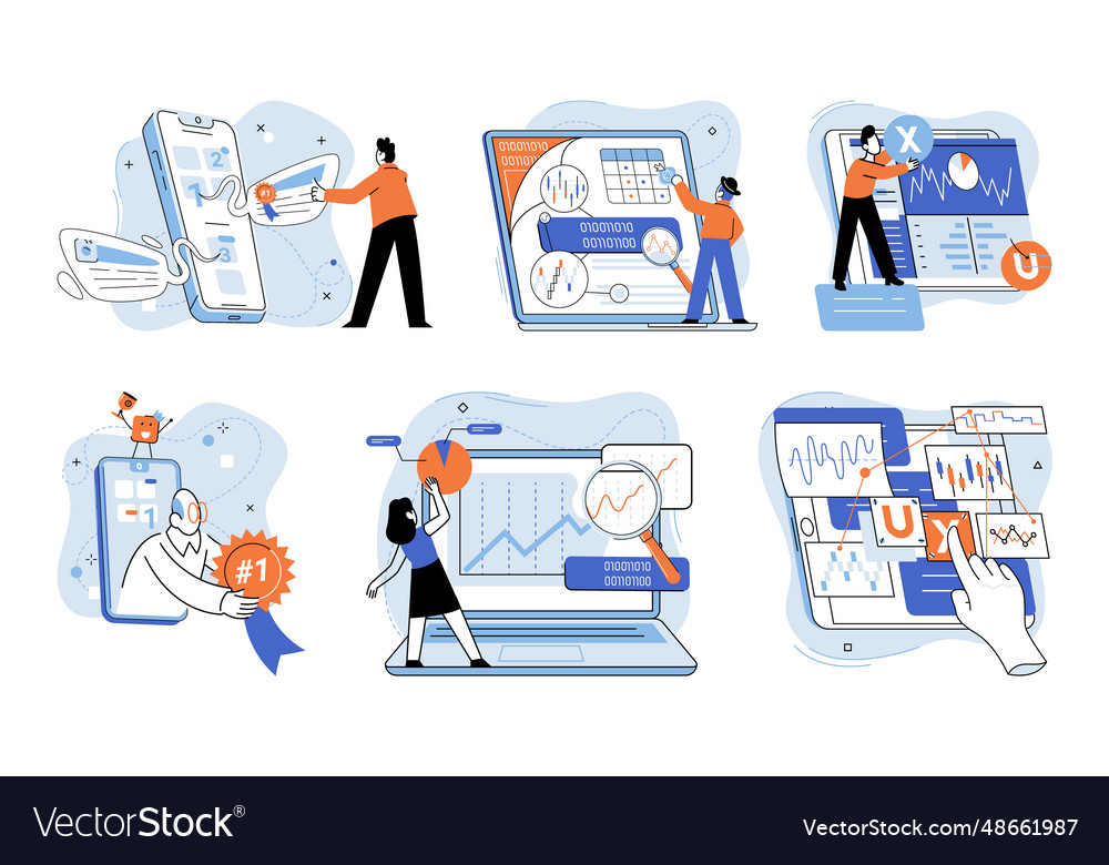 Application Testing Metaphor App Test Royalty Free Vector