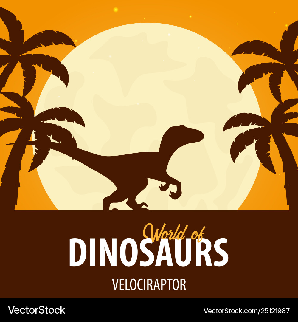 Banner world dinosaurs prehistoric world Vector Image