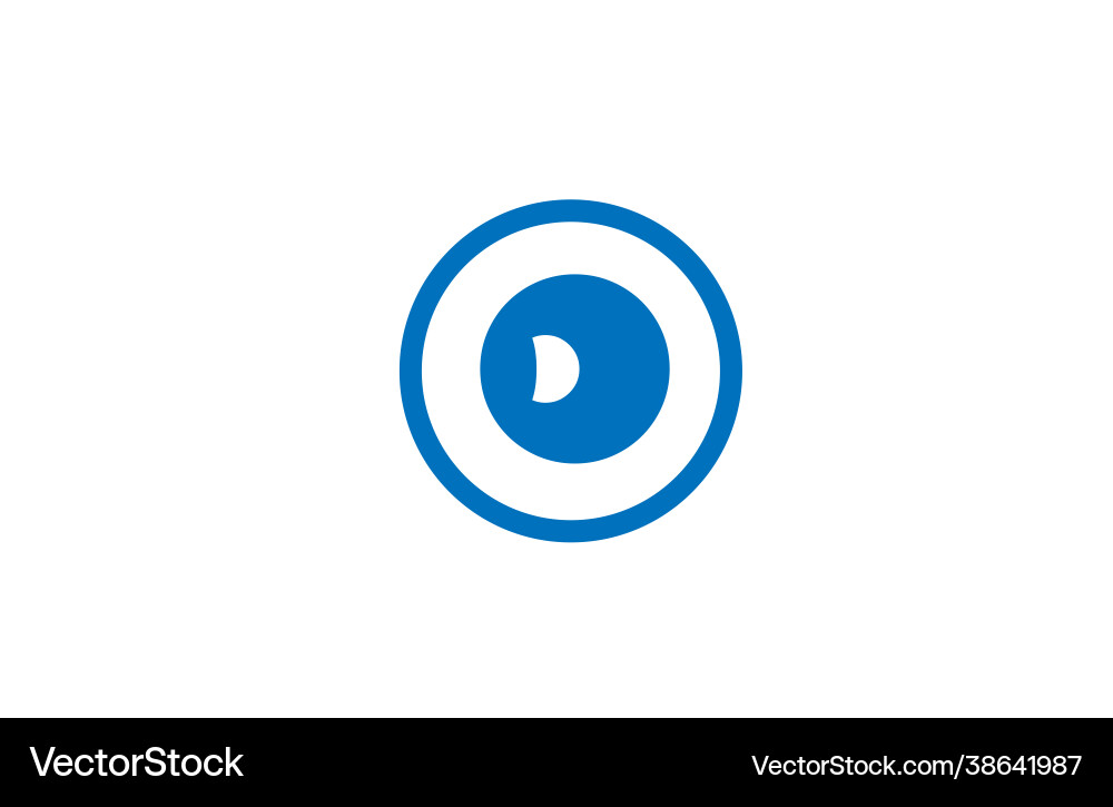 Blue d alphabet letter icon logo circle design Vector Image