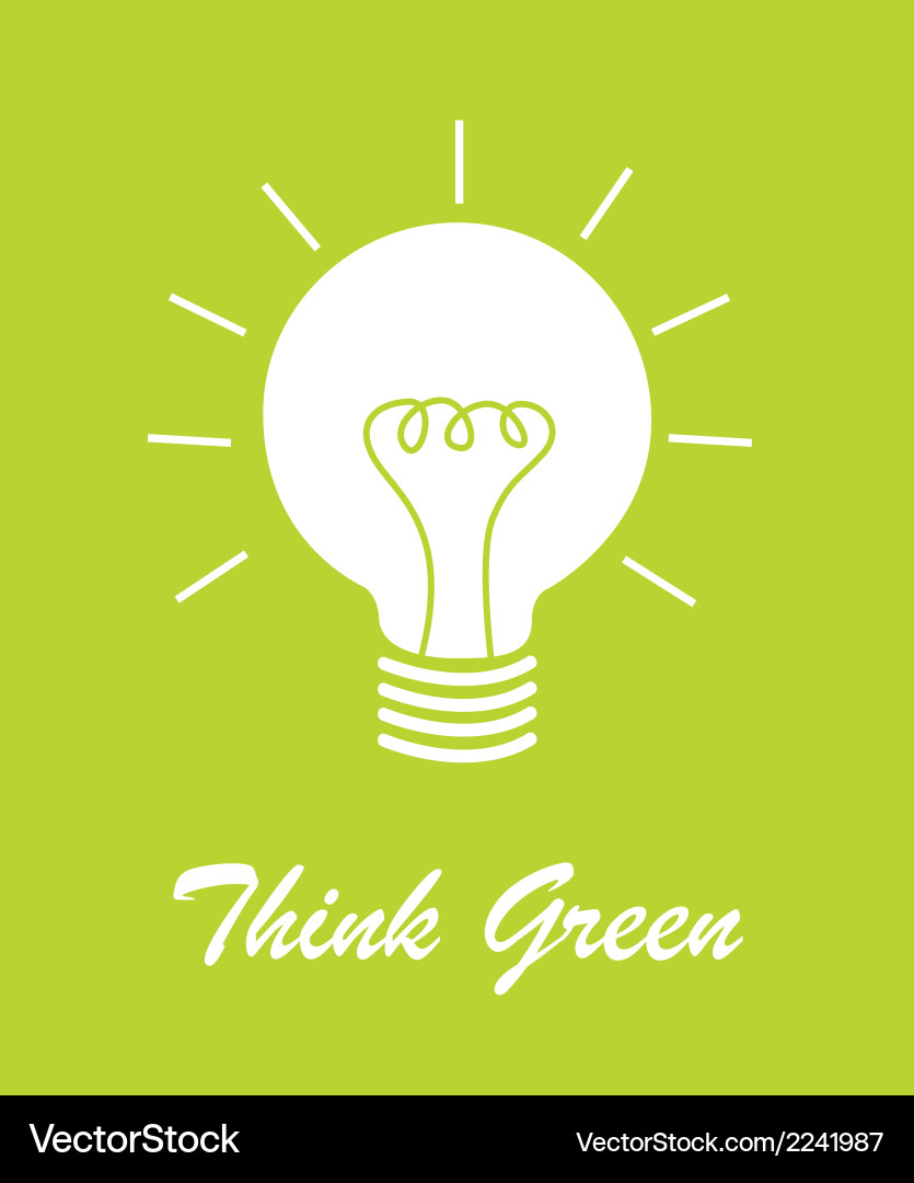 Bulb in signal think green over background Vector Image