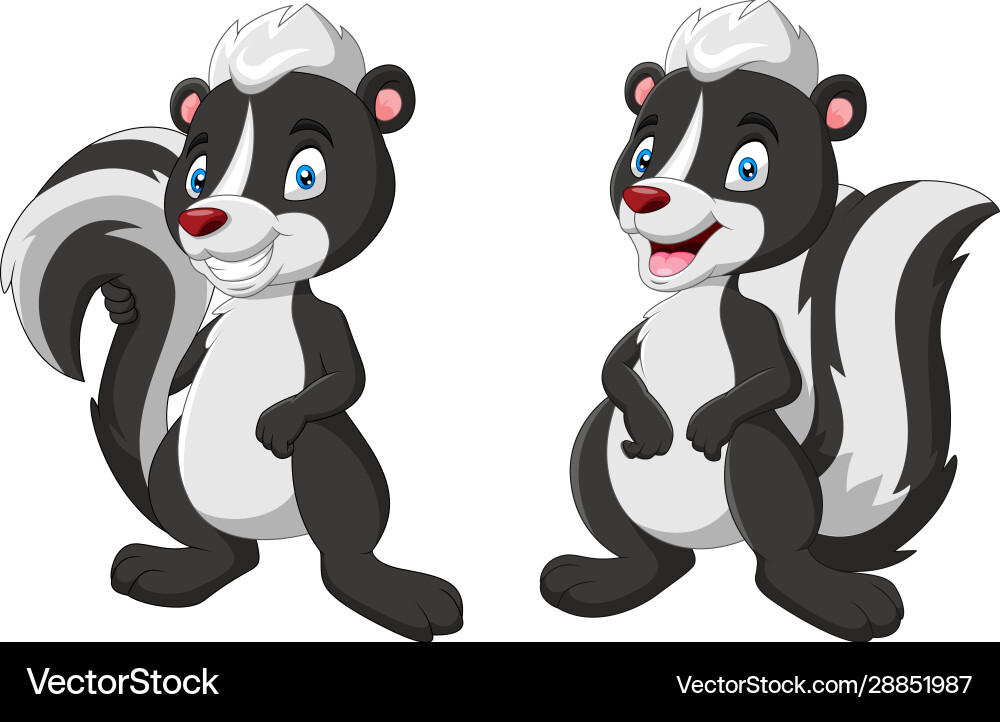 Cartoon funny skunk a smile Royalty Free Vector Image