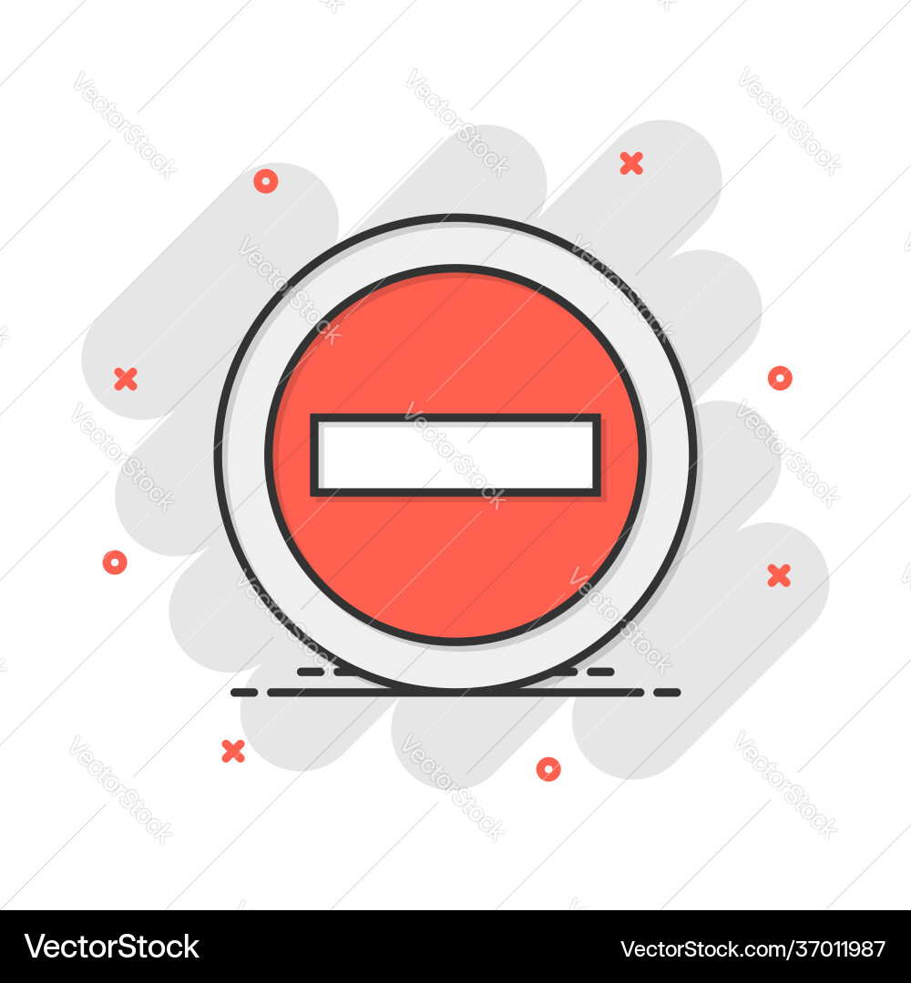 Cartoon stop sign icon in comic style danger Vector Image