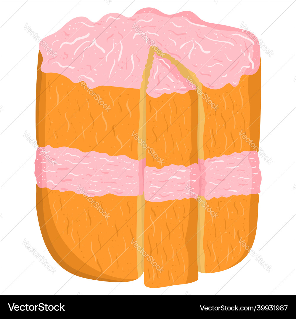 Cartoon with cake wit cream Royalty Free Vector Image