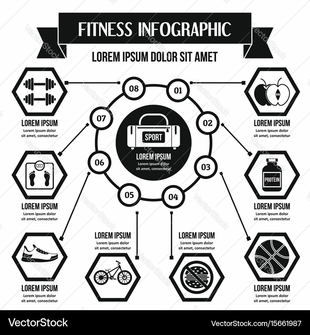 Fitness infographic concept simple style Vector Image