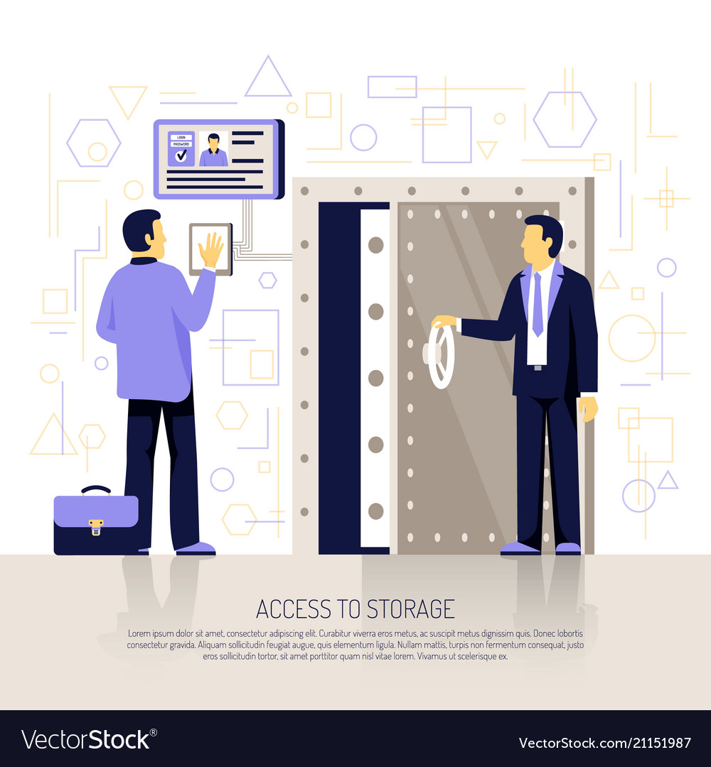 Identification technologies flat composition Vector Image