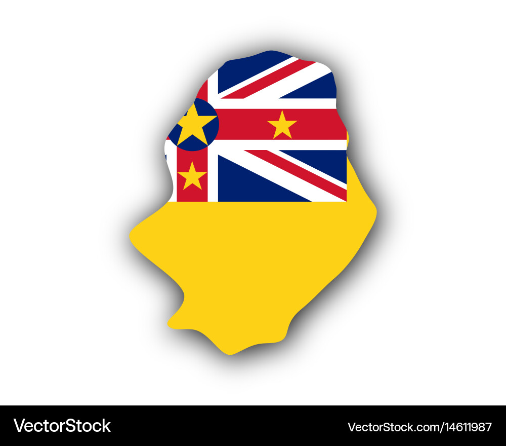 Map and flag of niue Royalty Free Vector Image