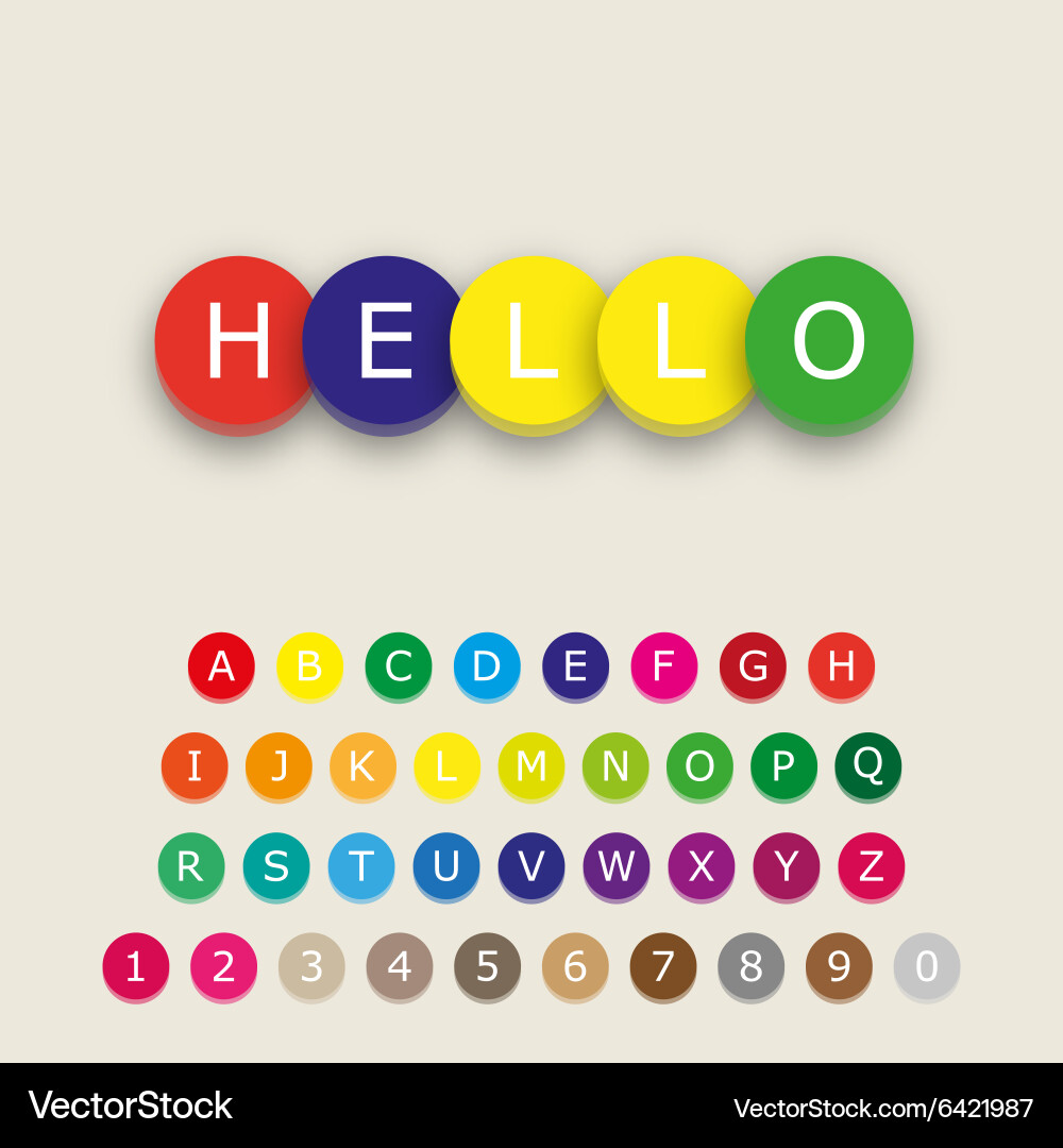 Multicolored alphabet letters icons Royalty Free Vector