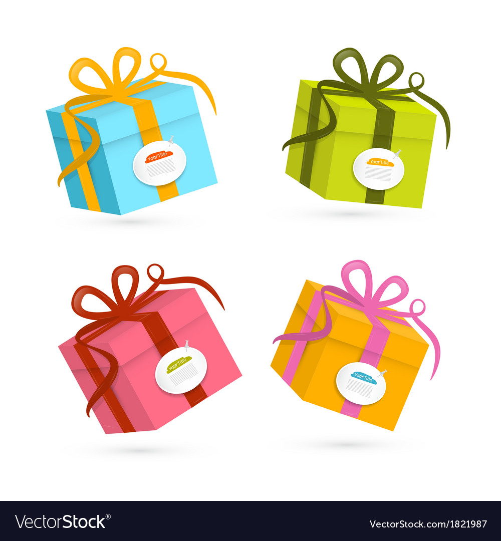 Present boxes isolated on white background Vector Image