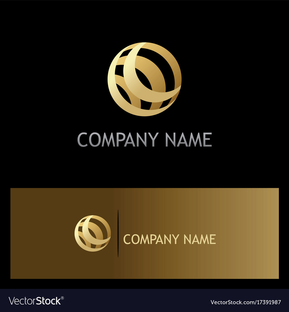 Round sphere gold technology logo Royalty Free Vector Image