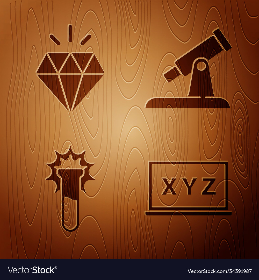 Set Xyz Coordinate System Diamond Test Tube Vector Image
