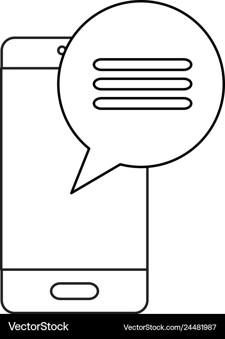 Smartphone device with speech bubble Royalty Free Vector