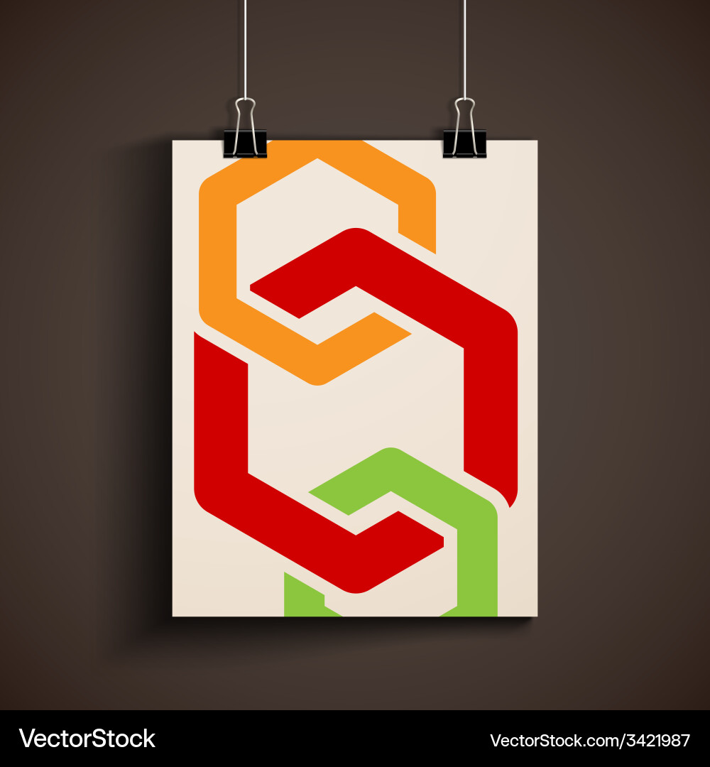 Template of a paper sheet poster mock-up Vector Image